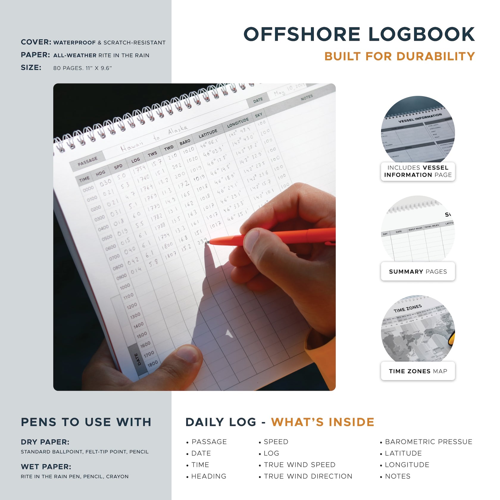Offshore Sailing Logbooks - Rugged and Waterproof